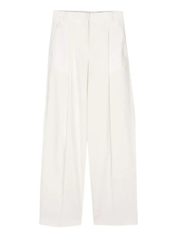 Officine Générale Pleated Poplin Trousers - Neutrals