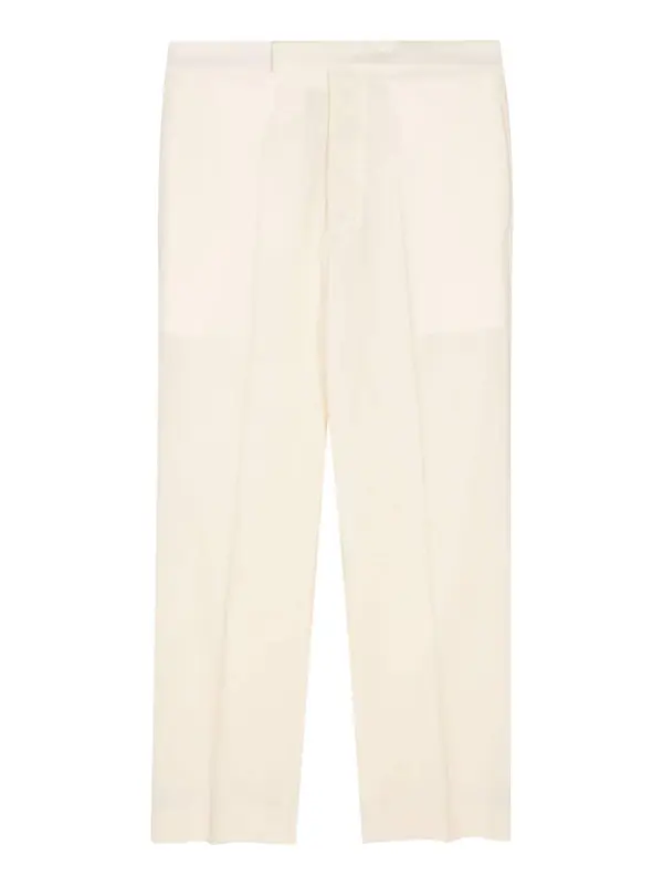 SAPIO Pressed-crease Wool Tapered Trousers - Neutrals