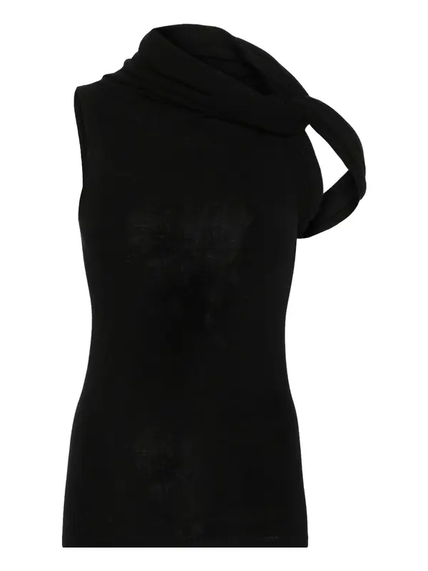 Rick Owens High-neck Knitted Top - Black