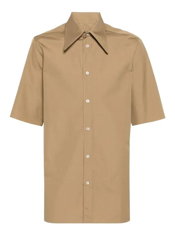 MAISON MARGIELA Oversized-collar Cotton Shirt - Brown