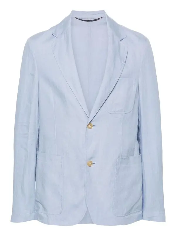 Canali Single-breasted Linen Blazer - Blue