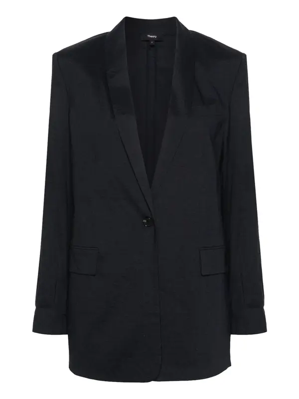 Theory Shawl-lapel Single-breasted Blazer - Blue