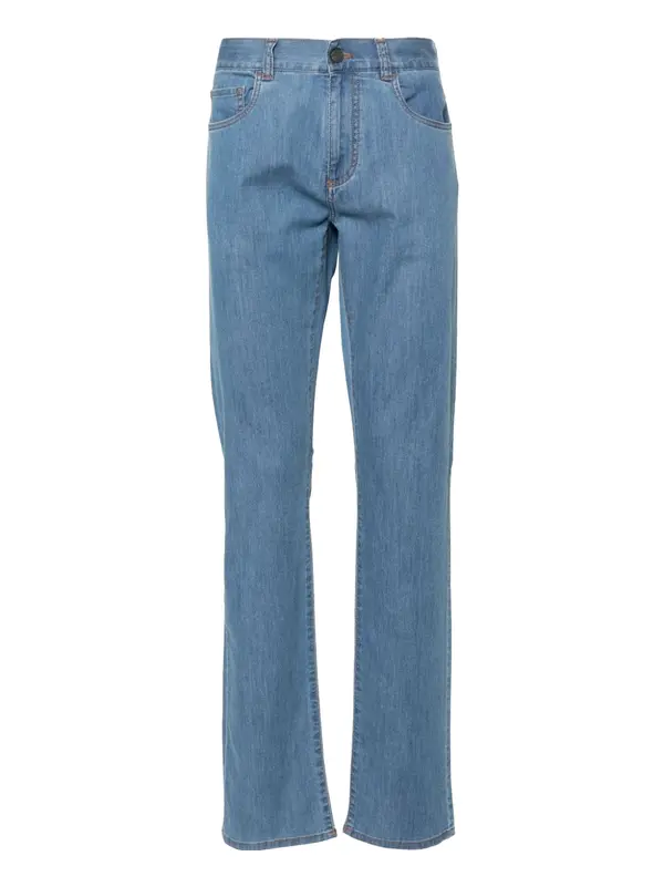 Canali Mid-rise Slim-fit Jeans - Blue