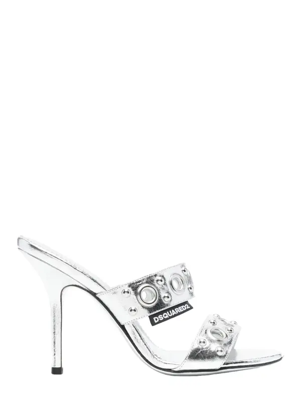 Dsquared2 Gothic 110mm Leather Sandals - Silver