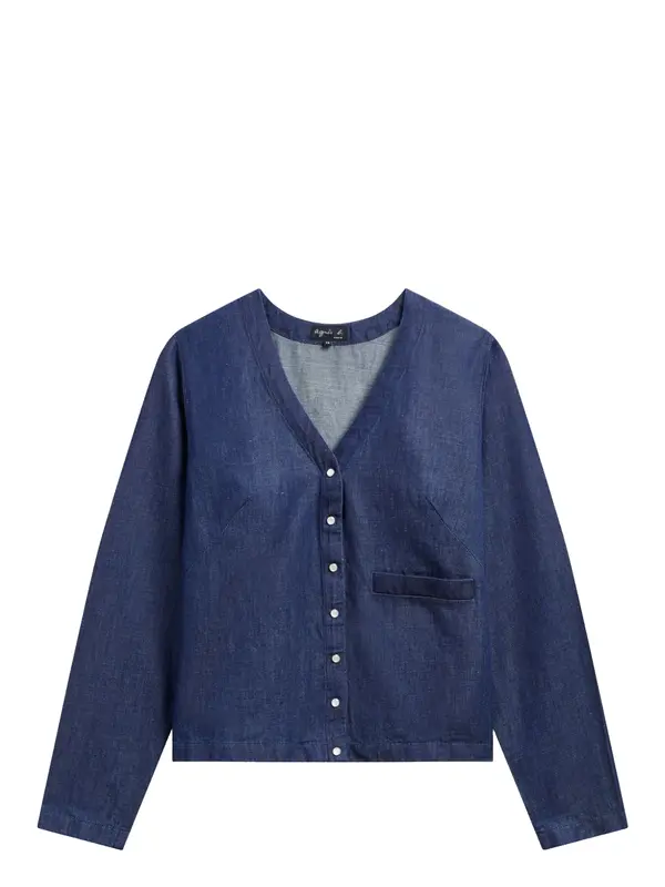 AGNÈS B. Phone V-neck Cardigan - Blue