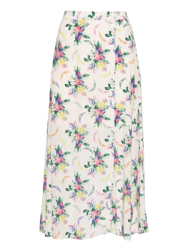 Zadig&Voltaire June Floral-print Midi Skirt - Neutrals