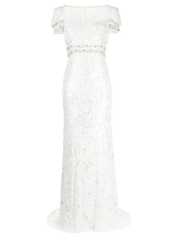 Jenny Packham Sungem Sequin-embellished Gown - Neutrals