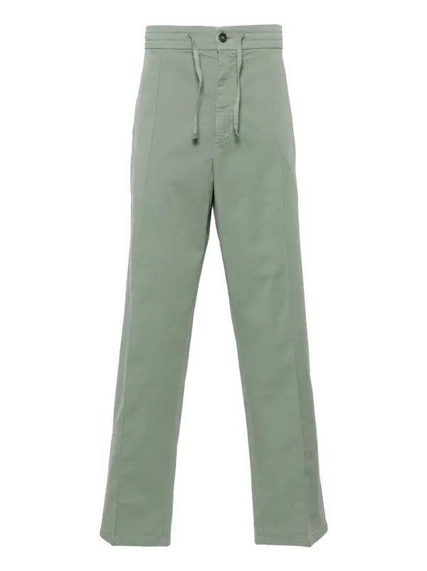 Canali Drawstring-waist Straight-leg Trousers - Green