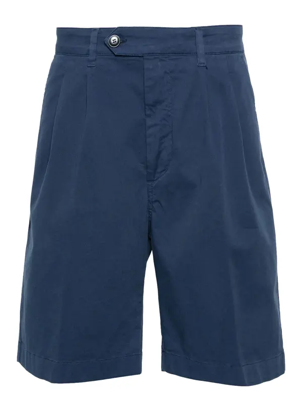 Canali Mid-rise Chino Shorts - Blue