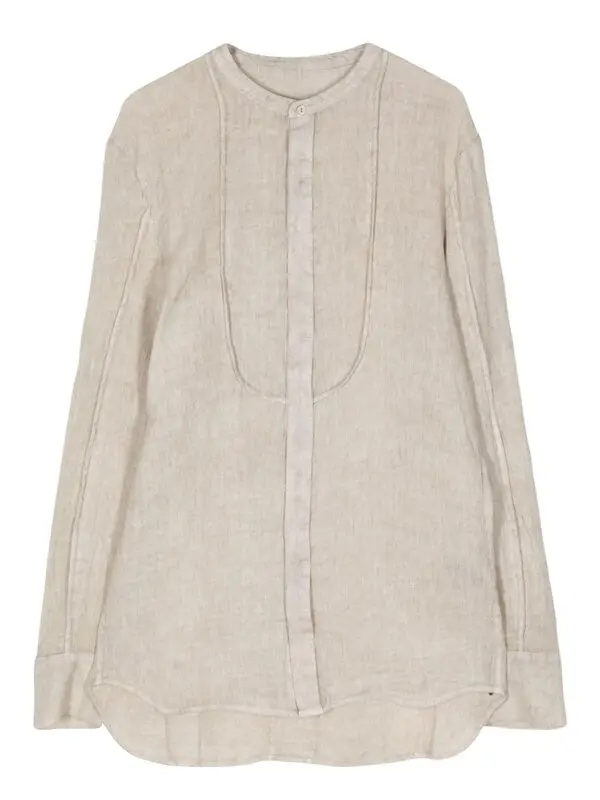 Masnada Linen Longline Shirt - Neutrals