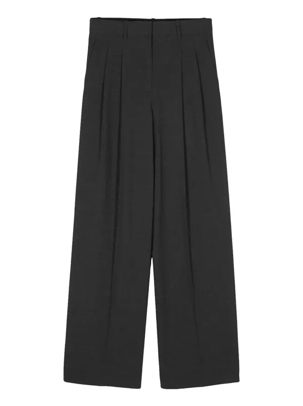 Theory Pleat-detail Wide-leg Trousers - Grey