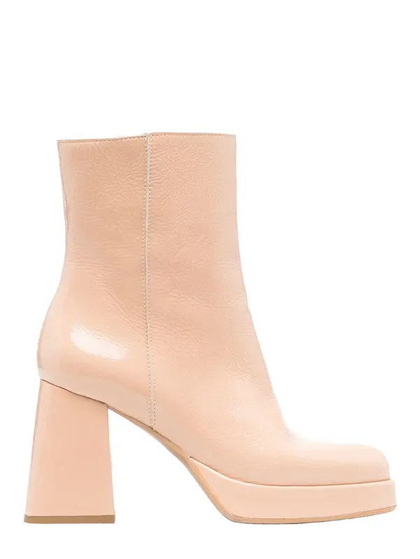 VAMSKO 90mm Doris Patent Leather Boots - Neutrals