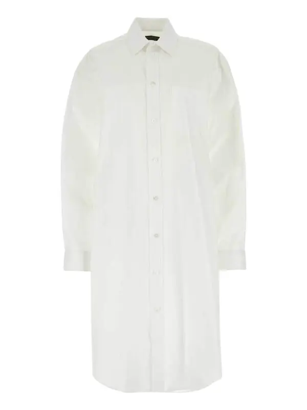 Balenciaga Cotton Shirt Dress - White