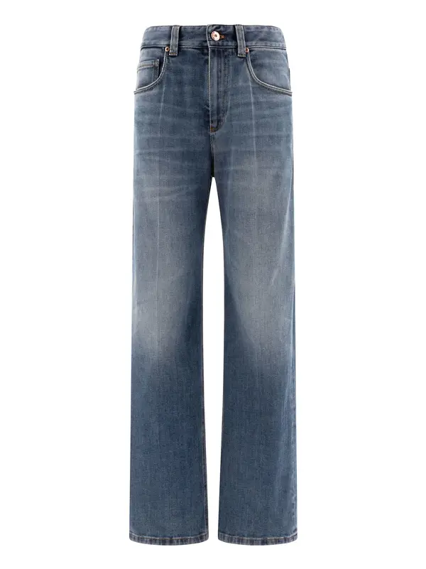 Brunello Cucinelli Five-pocket Jeans With Monile Tab - Blue