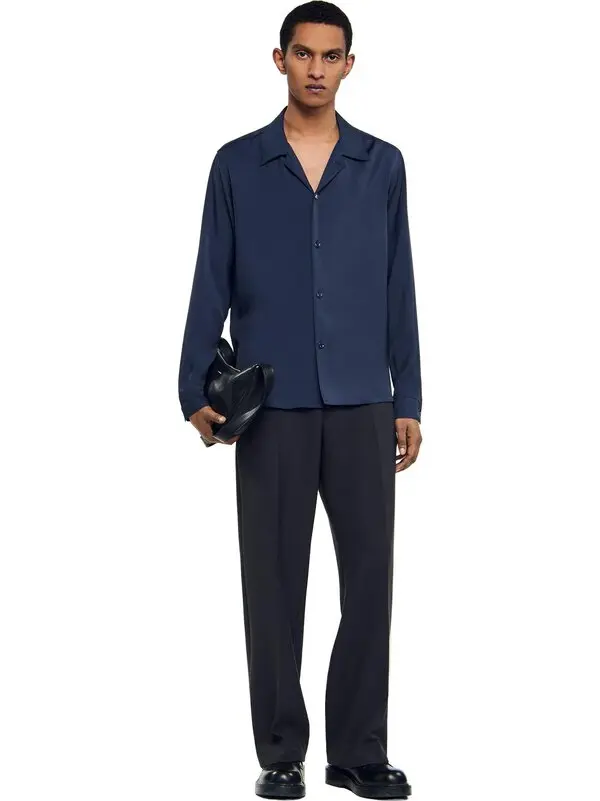 Sandro Flowy Shirt - Navy Blue