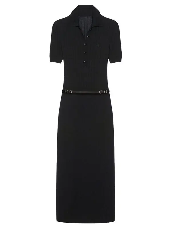 Givenchy Voyou Knitted Polo Dress - Black
