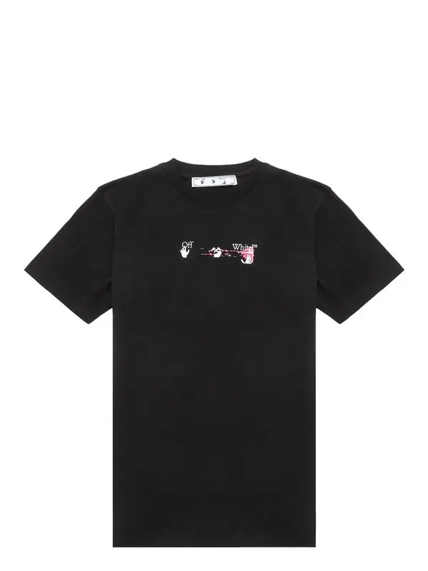 Off-White Acrylic Arrow Short-sleeve Slim Tee /fuchsia - Black