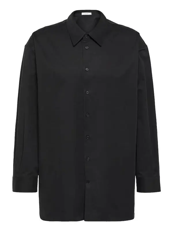 THE ROW Lukre Oversized Cotton-blend Poplin Shirt - Black