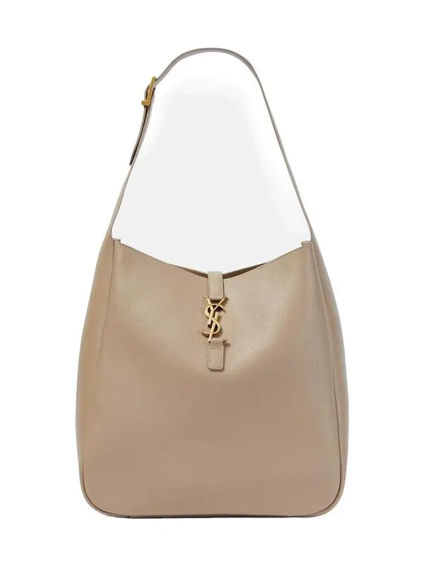 Saint Laurent Le 5 À 7 Large Leather Shoulder Bag - Beige