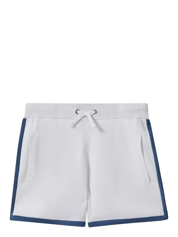 REISS Striped Terry Cloth Shorts - White