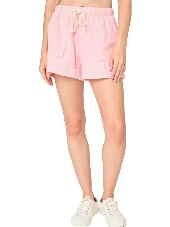 GIBSONLOOK Gauze Drawstring Shorts - Peach