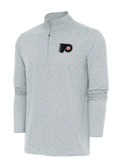 ANTIGUA Philadelphia Flyers Quarter-zip Pullover Top - Heather Gray