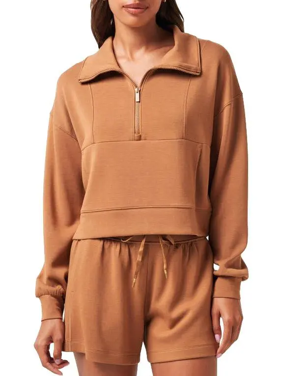 Travis Mathew Skyloft Half-zip Top - Chestnut