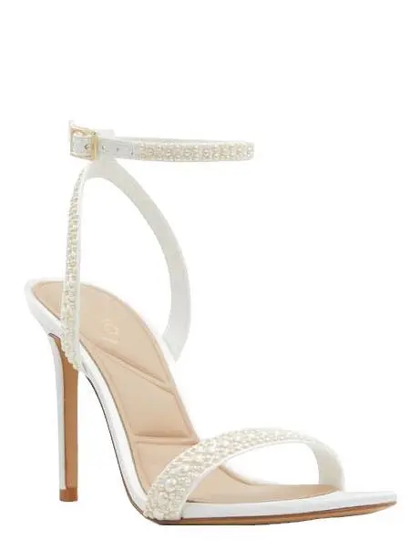 Aldo Perlea Strappy High Heel Sandals - White
