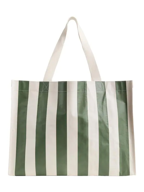 SUNNYLIFE Carryall Beach Tote - Olive Stripe