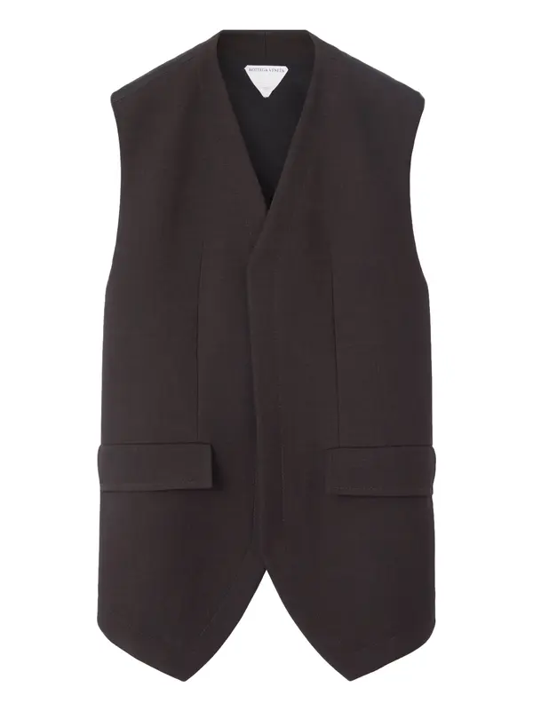 Bottega Veneta Cotton-blend Crepe Vest - Brown