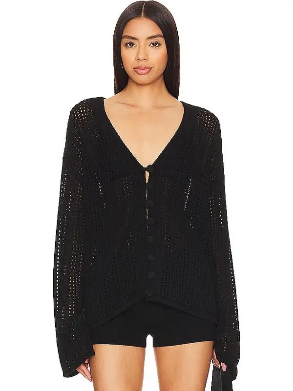 House Of Harlow 1960 X Salene Mesh Cardigan - Black
