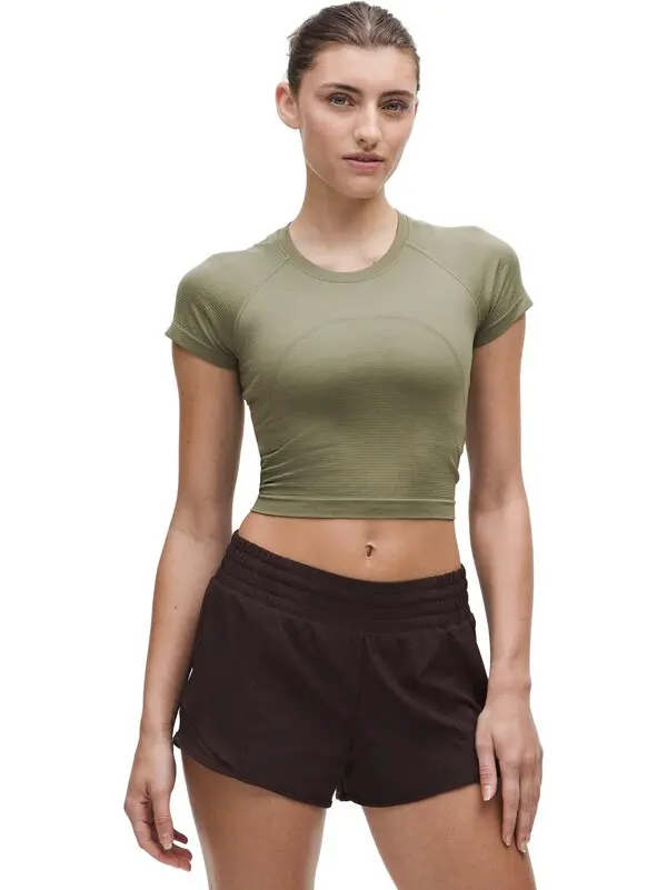 Lululemon Swiftly Tech Cropped Short-sleeve Shirt 2.0 - Bay Leaf/bay Leaf