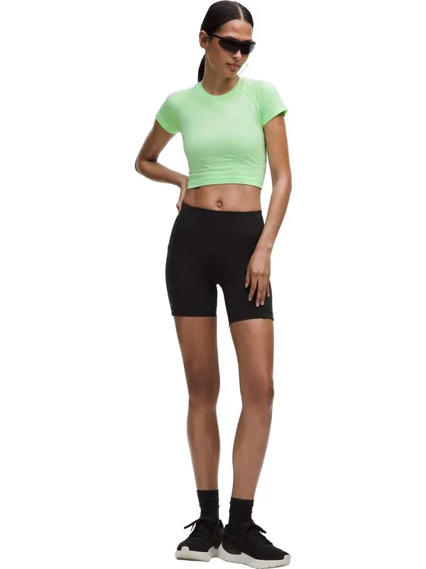 Lululemon Swiftly Tech Cropped Short-sleeve Shirt 2.0 - Citra Lime