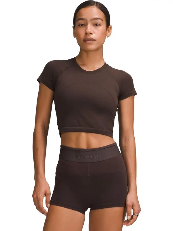 Lululemon Swiftly Tech Cropped Short-sleeve Shirt 2.0 - Espresso/espresso
