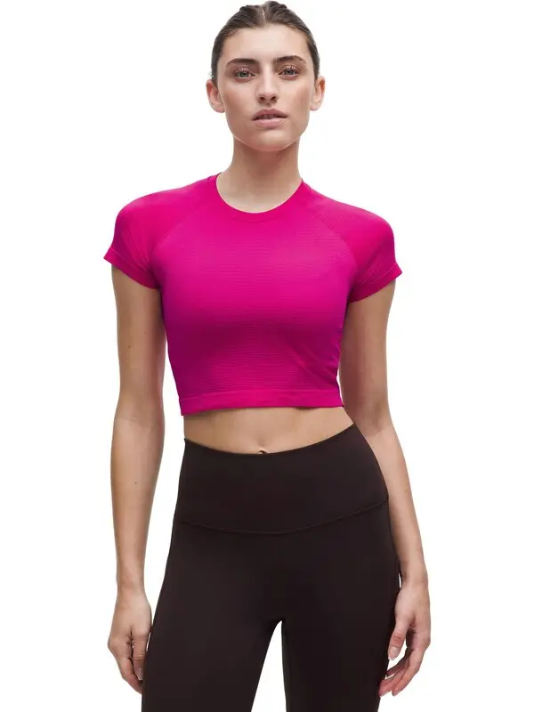 Lululemon Swiftly Tech Cropped Short-sleeve Shirt 2.0 - Jewelled Magenta/jewelled Magenta