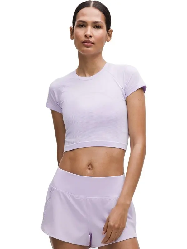 Lululemon Swiftly Tech Cropped Short-sleeve Shirt 2.0 - Lavender Frost
