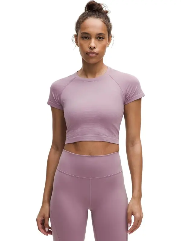 Lululemon Swiftly Tech Cropped Short-sleeve Shirt 2.0 - Lavender Lux/lavender Lux