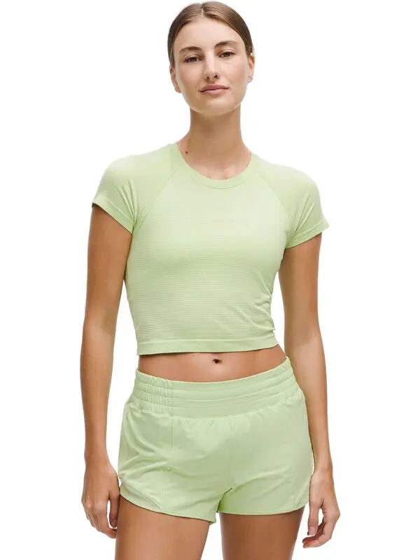 Lululemon Swiftly Tech Cropped Short-sleeve Shirt 2.0 - Lemongrass/lemongrass