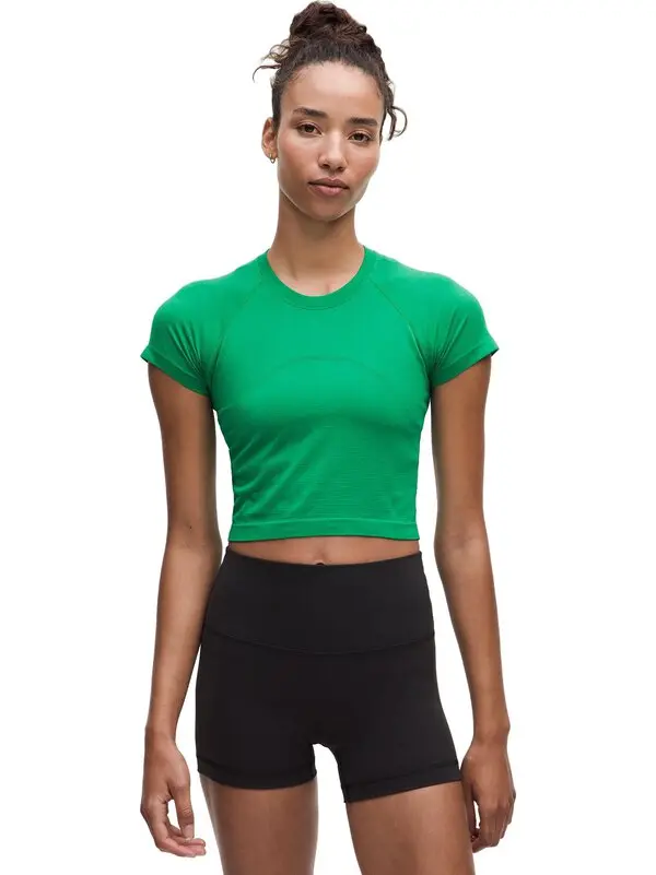 Lululemon Swiftly Tech Cropped Short-sleeve Shirt 2.0 - Raceway Green/raceway Green