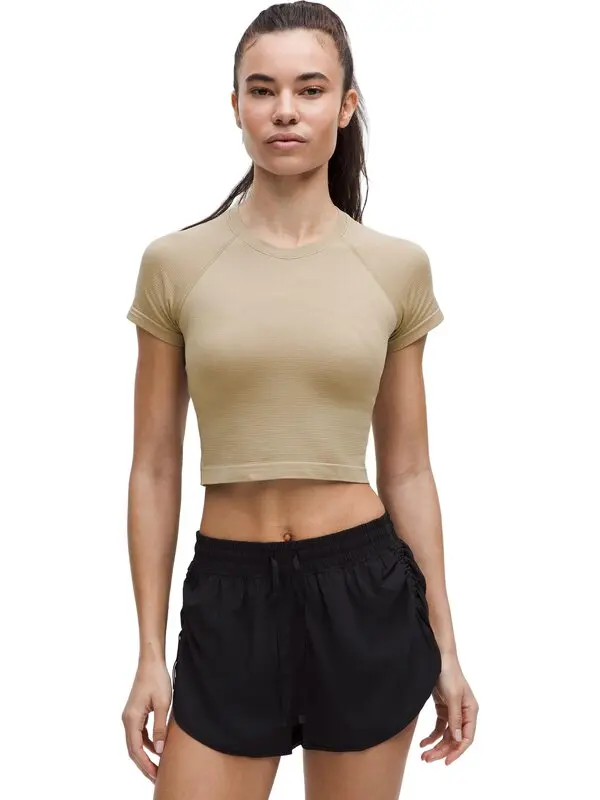 Lululemon Swiftly Tech Cropped Short-sleeve Shirt 2.0 - Sheer Oak/sheer Oak