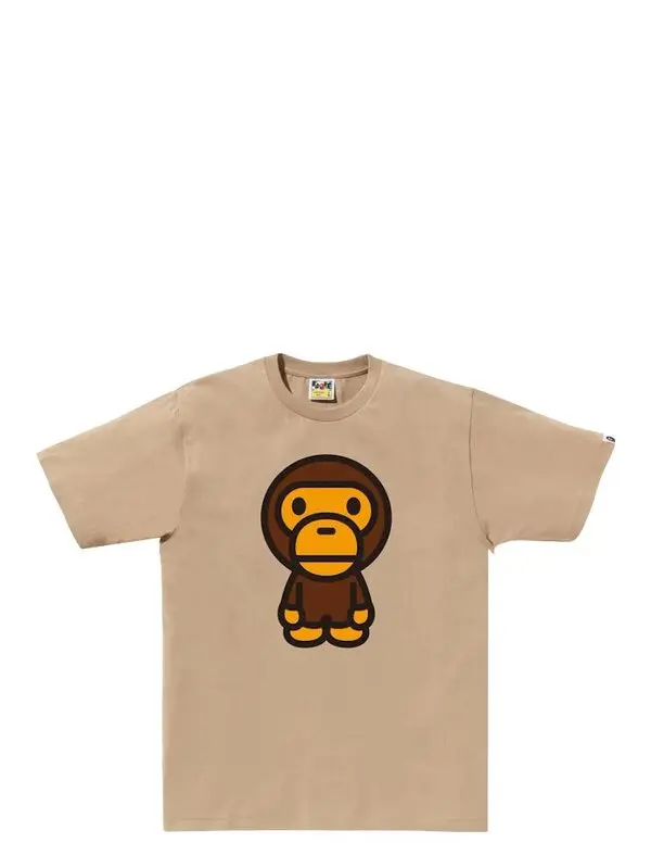 A BATHING APE Big Baby Milo Tee Shirt - Beige