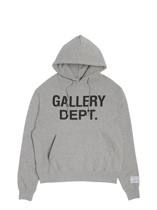 GALLERY DEPT. Centered Logo Hoodie - Heather Grey/black