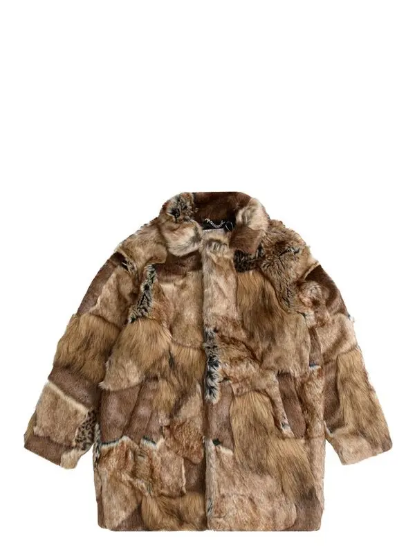 Supreme Mm6 Maison Margiela Patchwork Faux Fur Coat - Brown