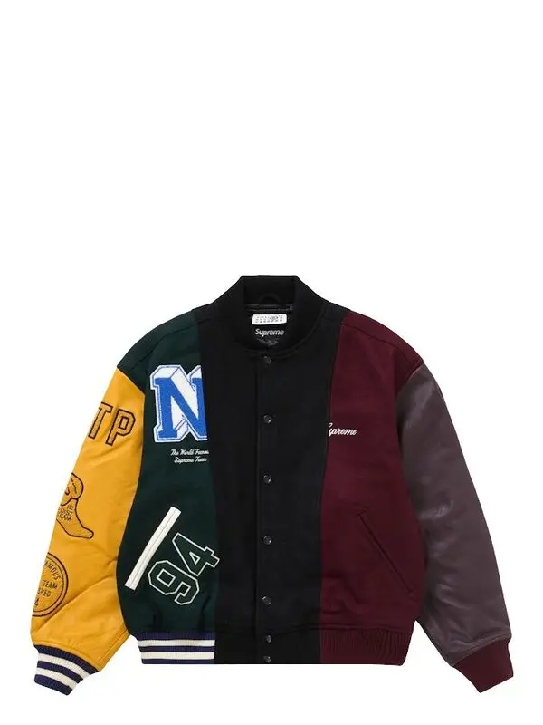 Supreme Mm6 Maison Margiela Split Varsity Jacket - Multicolor