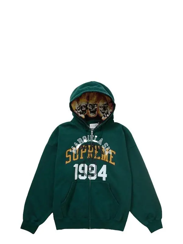 Supreme Mm6 Maison Margiela Zip Up Hooded Sweatshirt - Dark Green