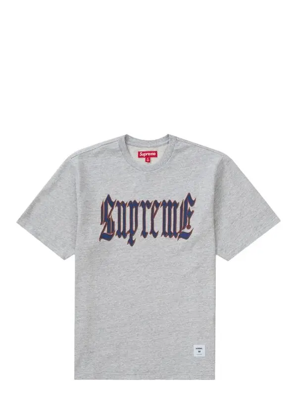 Supreme Old English Short Sleeve Top - Heather Grey