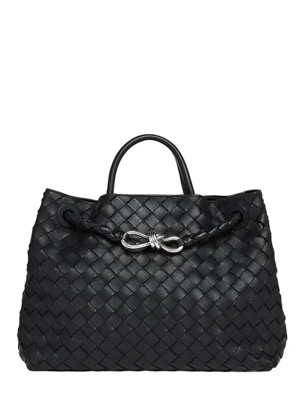 Bottega Veneta Medium Andiamo Bag - Black-silver