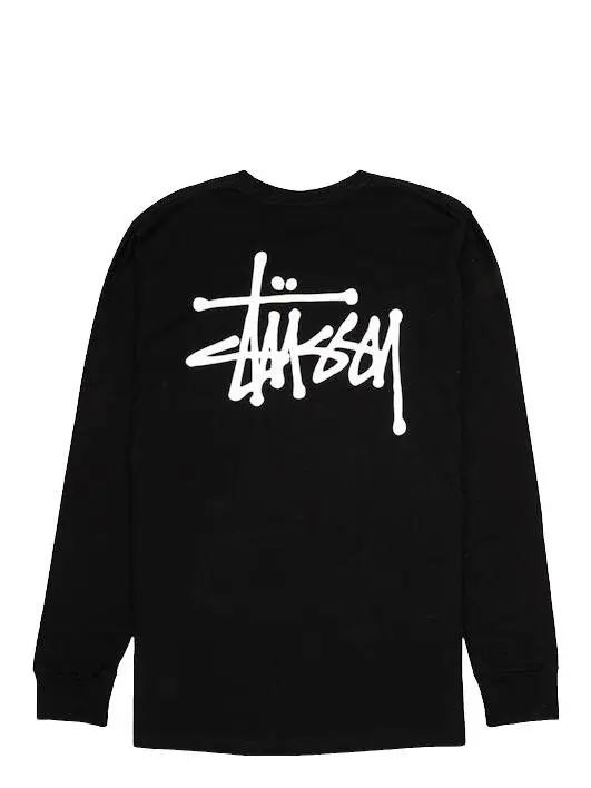 StÜssy Basic Pigment Dyed Long Sleeve T-shirt - Black