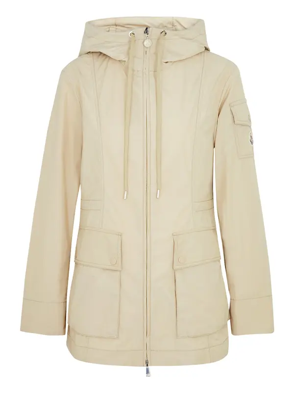 Moncler Leandro Hooded Shell Jacket - Beige