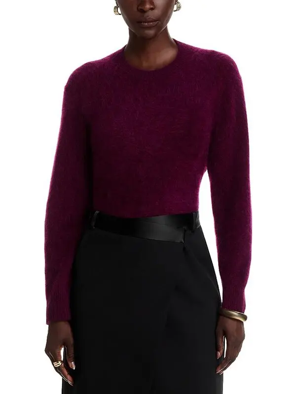 Bloomingdale'S Brushed Saddle Shoulder Sweater - Heather Burgundy
